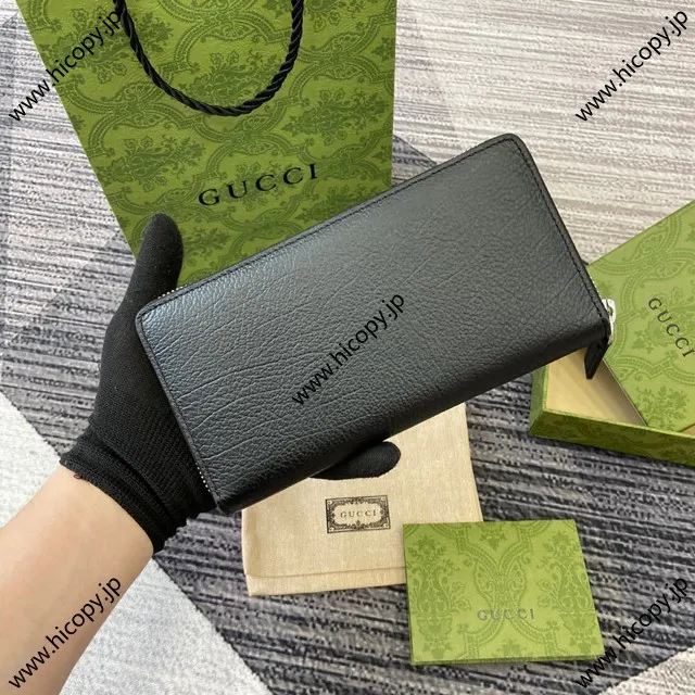 GUCCI グッチ ダブルG ジップアラウンドウォレット ブラック 800180 AADD7 1000