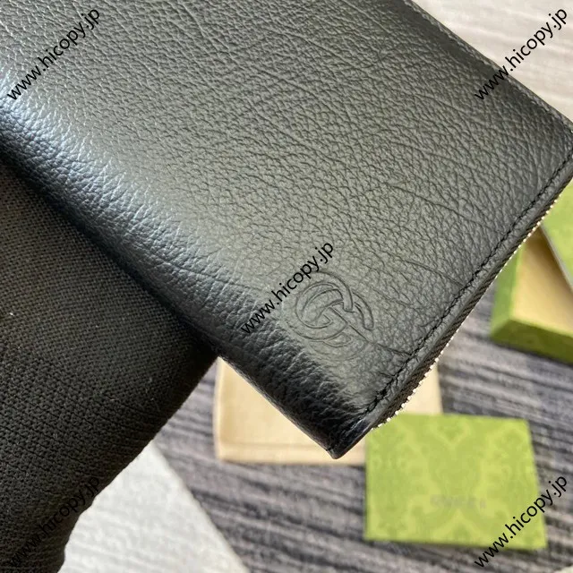 GUCCI グッチ ダブルG ジップアラウンドウォレット ブラック 800180 AADD7 1000